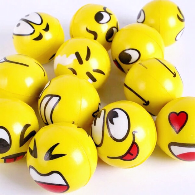 6.3cm Smiley Emoji Exercise Soft Elastic Squuze Stress Reliever Ball ...