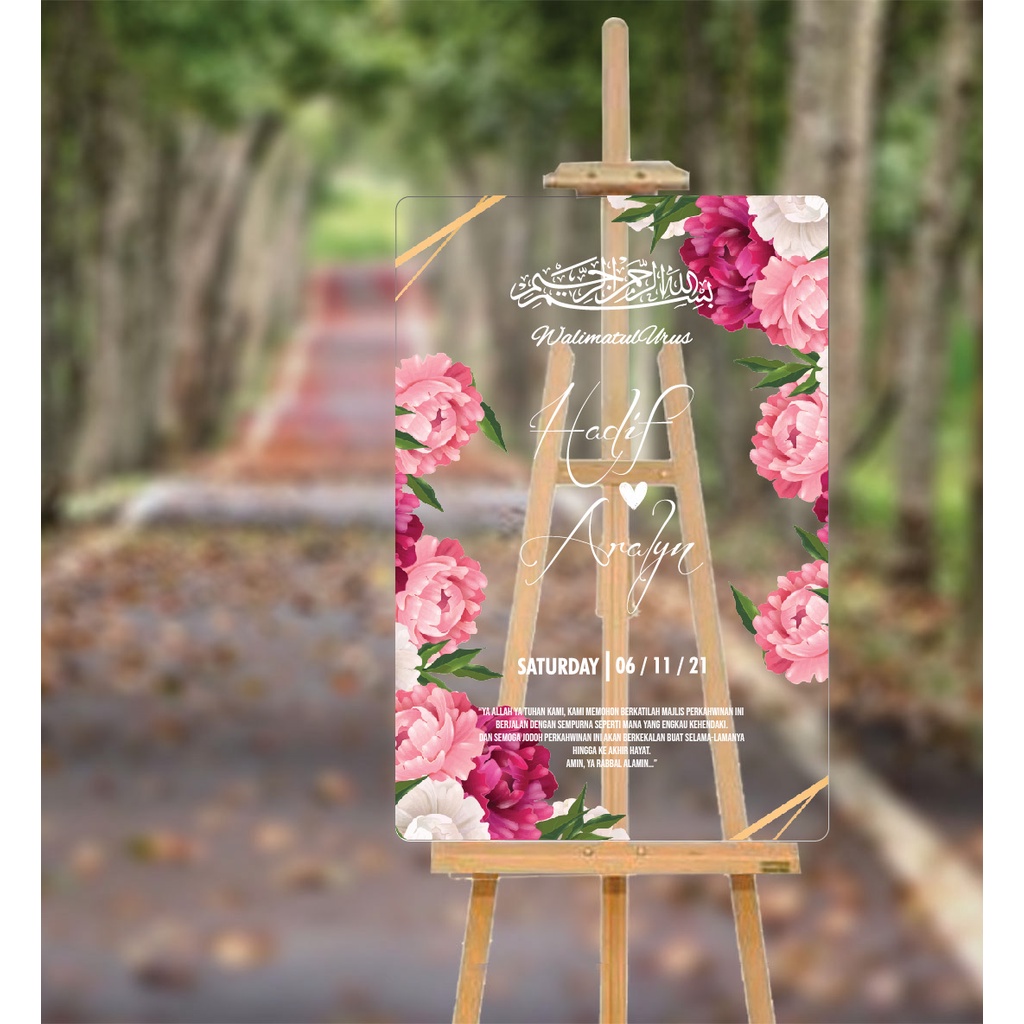 Wedding Welcome Board Personalised | Papan Selamat Datang Perkahwinan ...