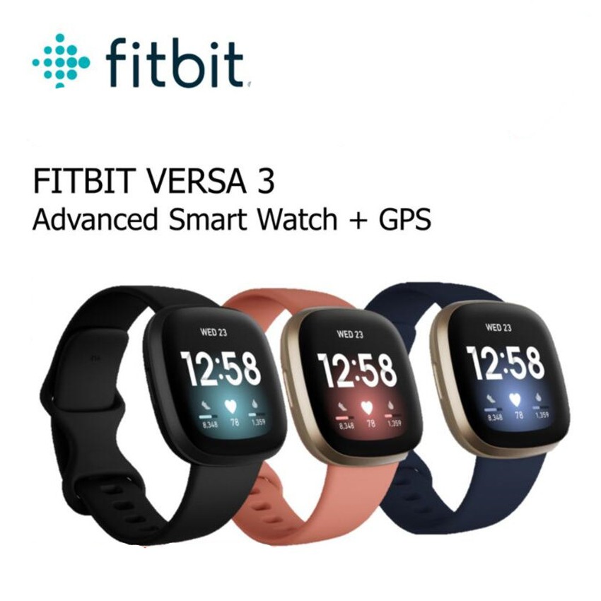 Original Fitbit Versa 3 Smart Watch Built-in GPS S and L Straps ...