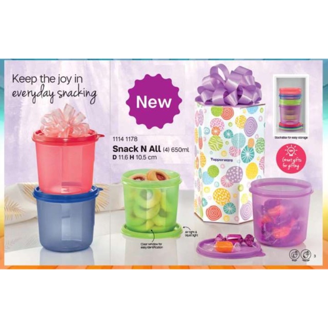 Tupperware snack n all(4 pcs ) | Shopee Malaysia