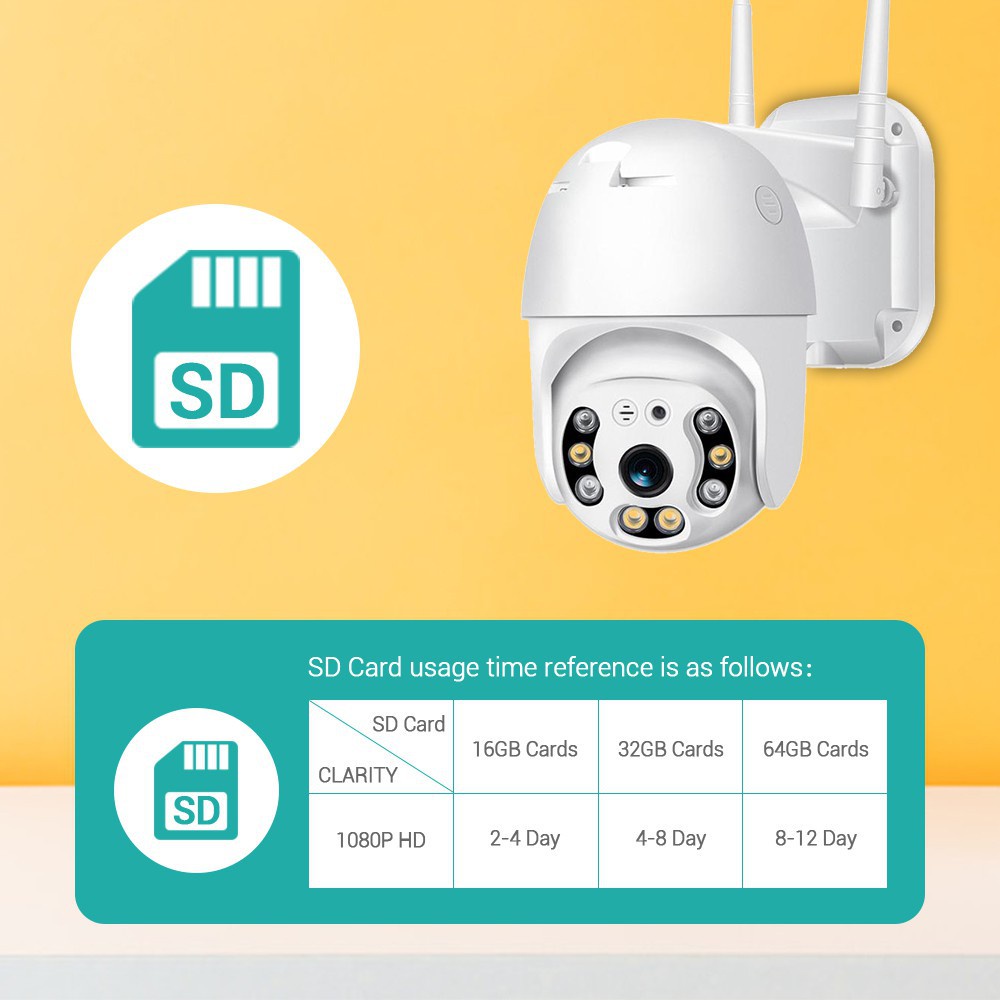 ATSSB 8MP Full HD PTZ 360 Degree WiFi Camera CCTV IP Security Cam IP66 ...