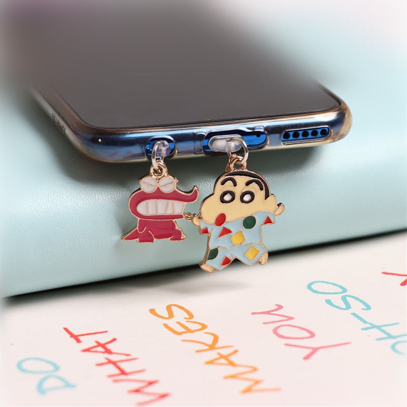 Cute Crayon Shin-Chan Mobile Phone Universal Headphone Hole Charging ...