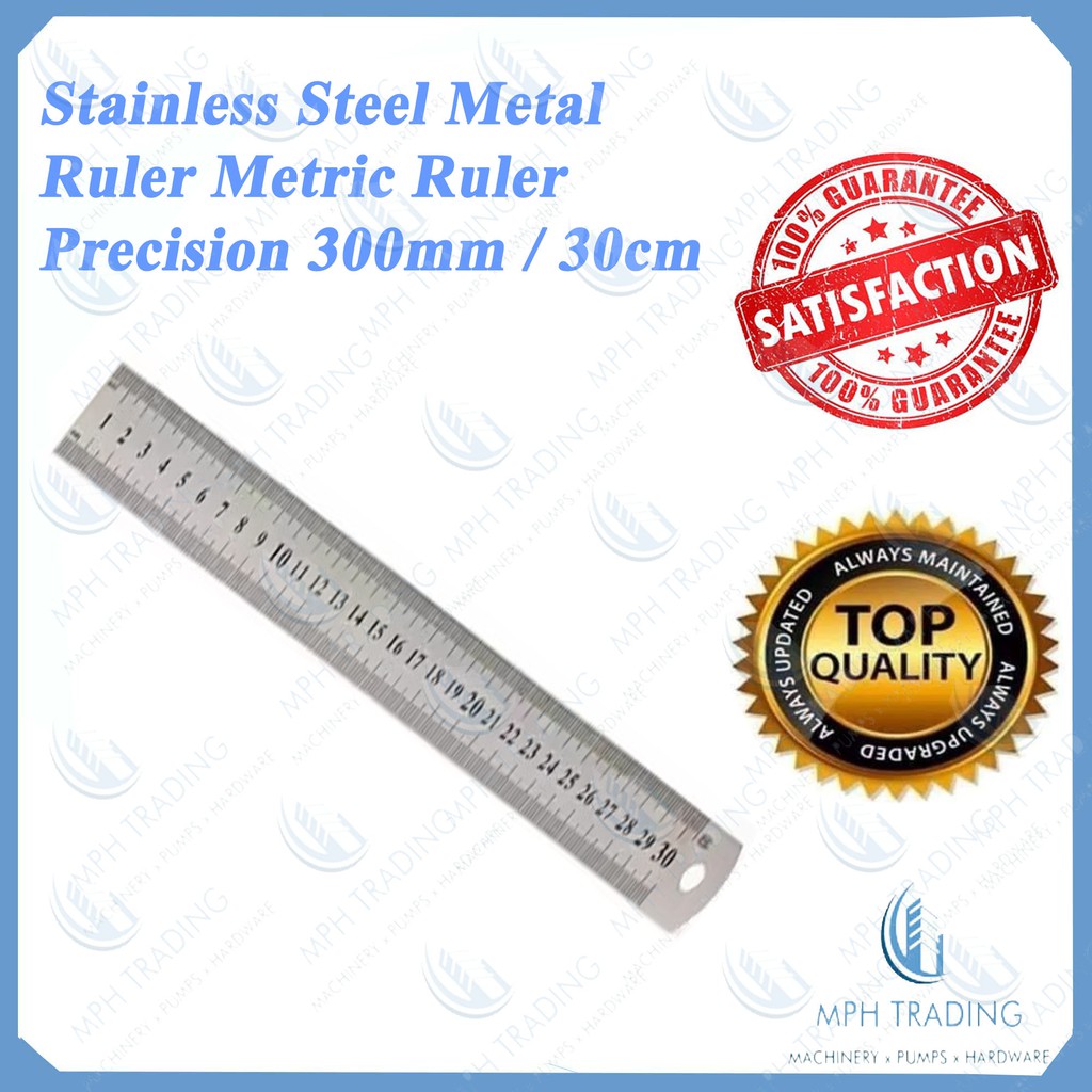 [HIGH QUALITY] Stainless Steel Metal Ruler Metric Ruler Precision 300mm ...