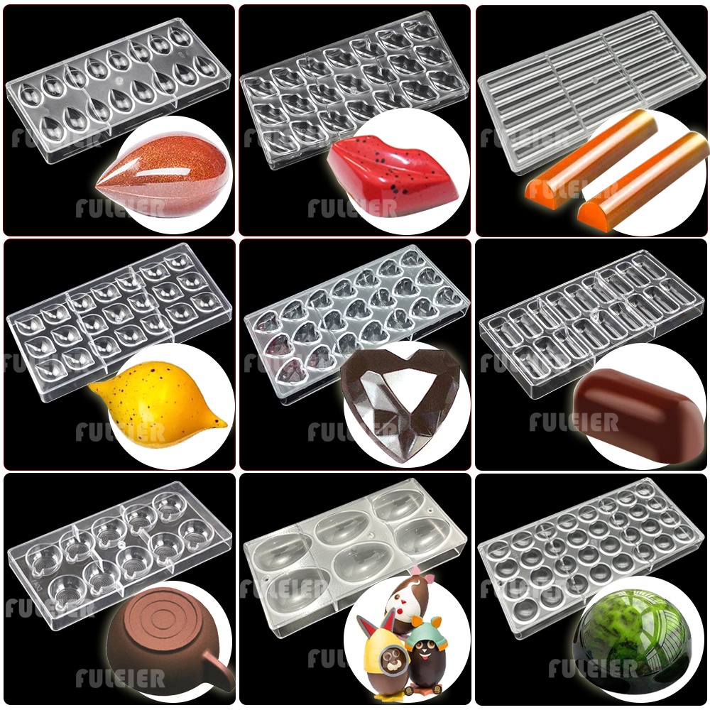 Belgian Polycarbonate Chocolate Molds Baking Cake Sweets Candy Bar ...