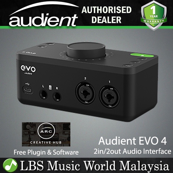 Audient EVO 4 2 in 2 Out USB Recording Audio Interface with Bundle ...