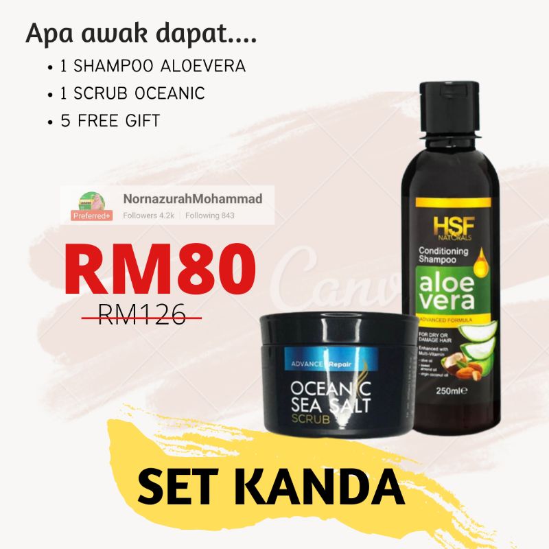 SET RAWATAN RAMBUT GUGUR KELEMUMUR BERKUPING PSORIASIS BERMINYAK GATAL HSF NATURALS ADVANCE ...