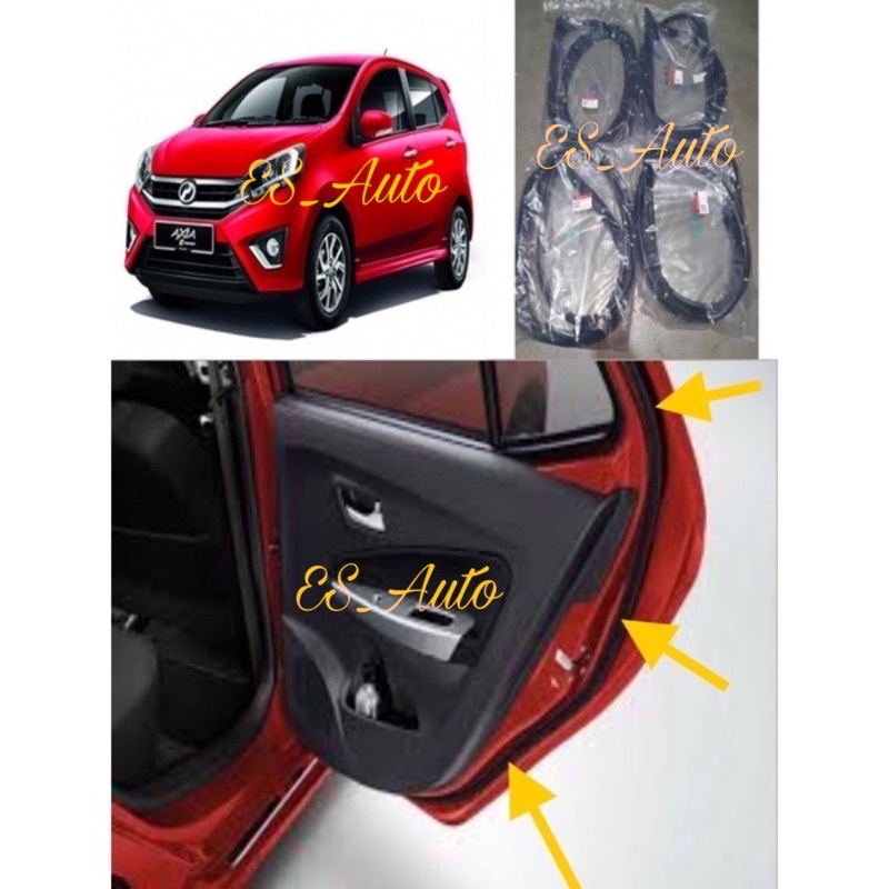 *ORIGINAL PERODUA AXIA DOOR RUBBER, GETAH PINTU, WEATHERSTRIP | Shopee ...