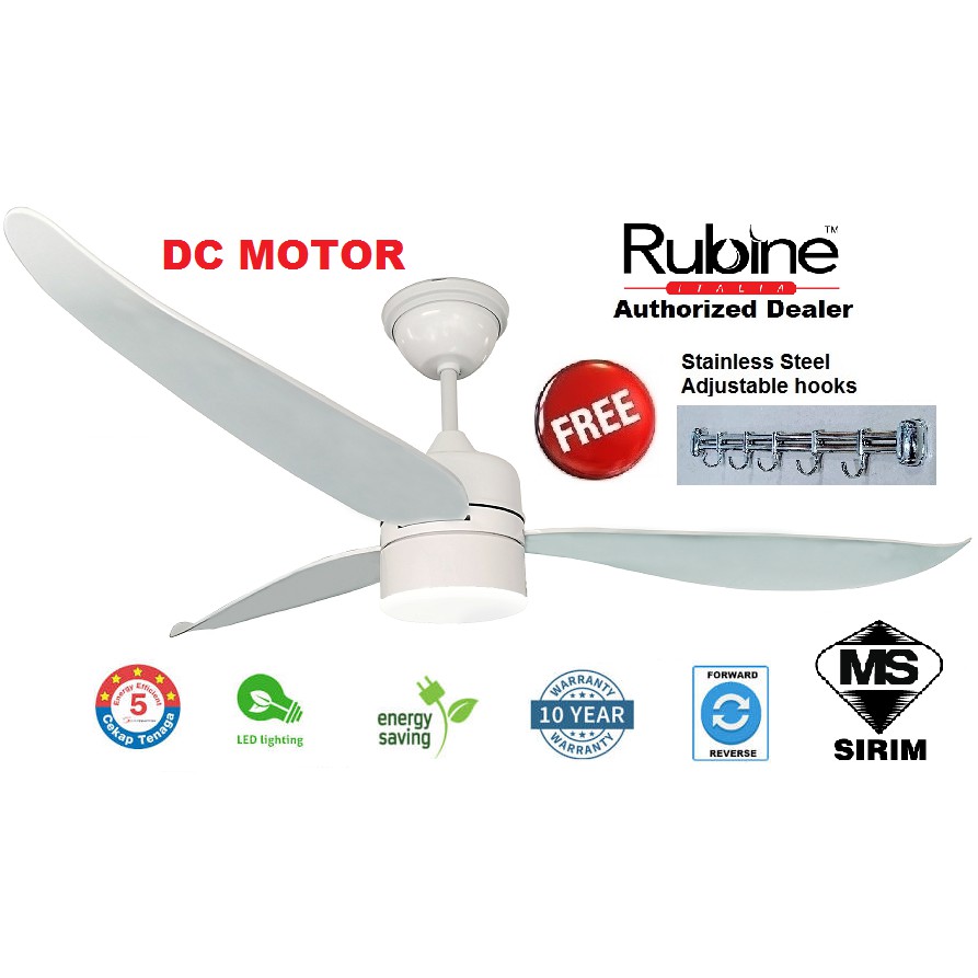Rubine Rcf-Vasto 56 Fan White DC Ceiling Fan (NON RETURNABLE) | Shopee ...