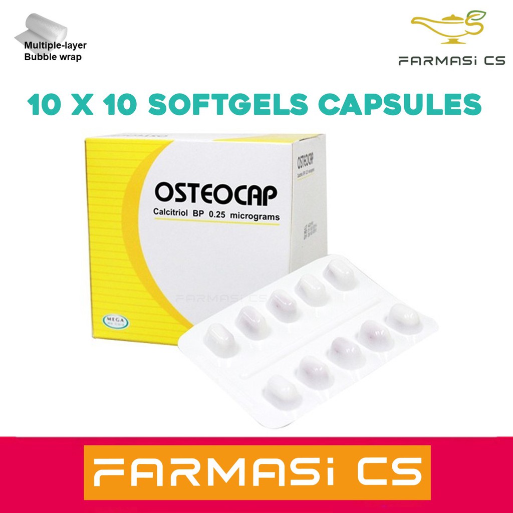 Mega Osteocap 0.25mcg 10 x 10 softgel capsules EXP:02/2027 Calcitriol ...
