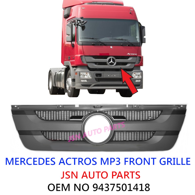 J121S11 MERCEDES ACTROS MP3 FRONT GRILLE SALONG DEPAN 9437501418 ...