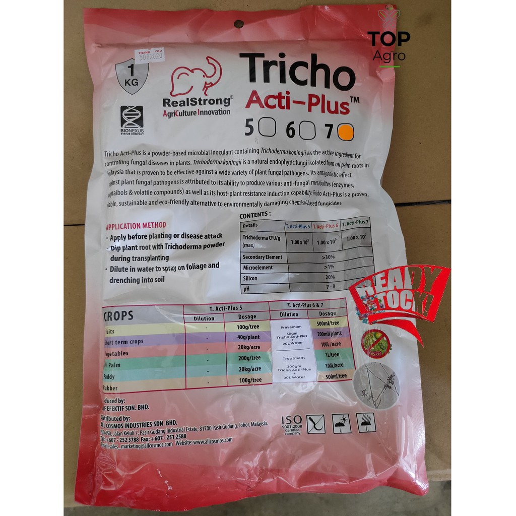 Tricho Acti Plus 6 and 7 - Trichoderma organic Fungicide 1KG | Shopee ...