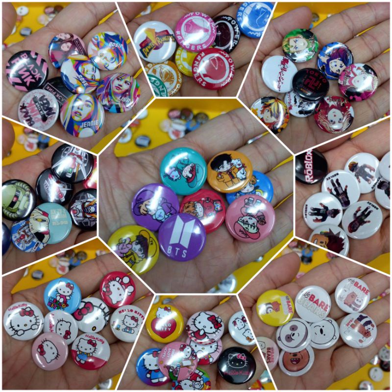 Set Button Combo Small Size 25mm Anime Cartoon Kpop Shopee Malaysia