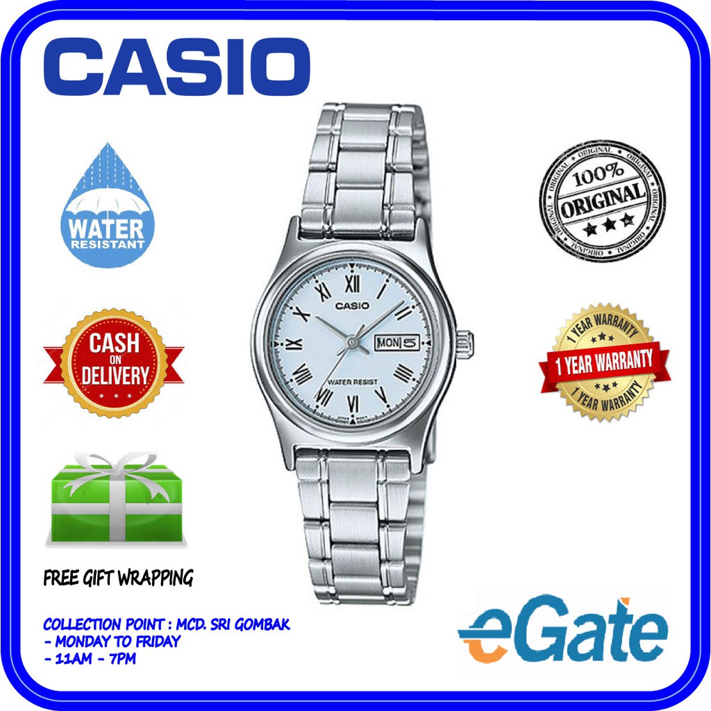 LTP-V006D-2B Women Analog Date Day Functioning Light-Blue Dial Original ...