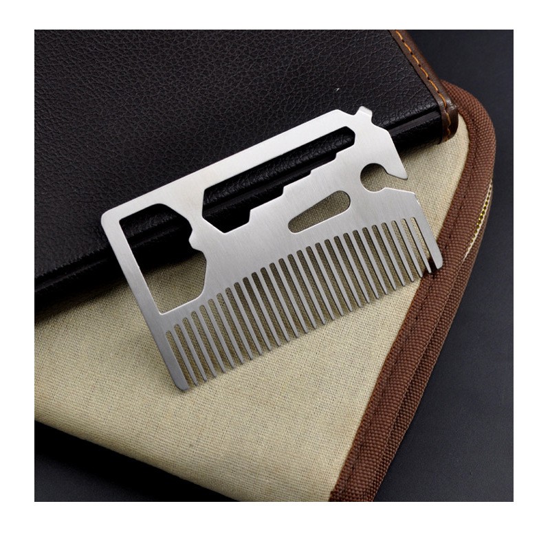 Men's Stainless Steel Comb Hairdressing, Beard Comb. Multi-function ...