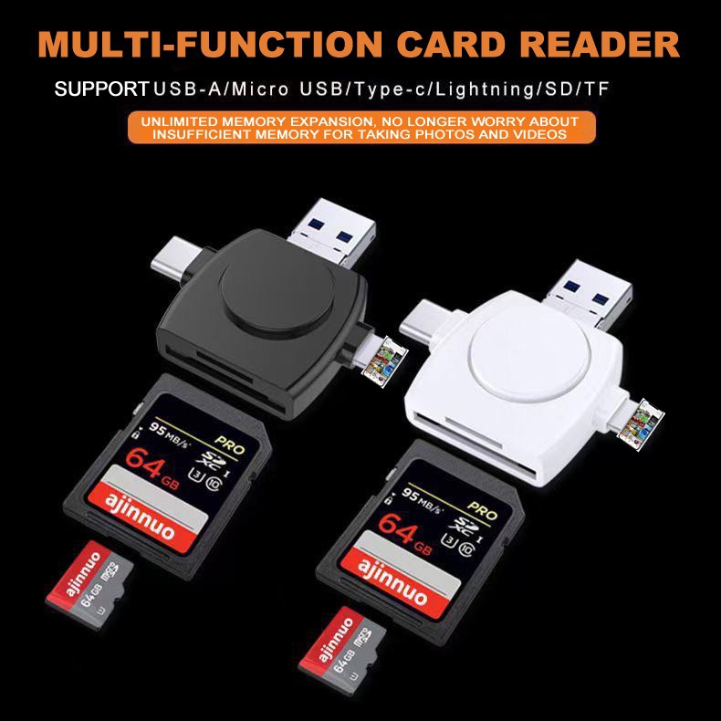 4in1 Type C Card Reader TF SD Card Reader for Iphone/Android | Shopee ...