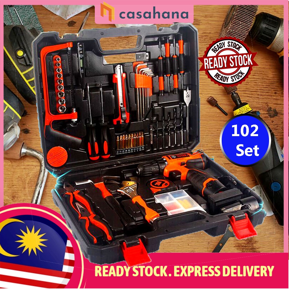 🔥102PCS WIRELESS SCREWDRIVER ELECTRIC TOOLSET🔥High Power Drill Cordless ...