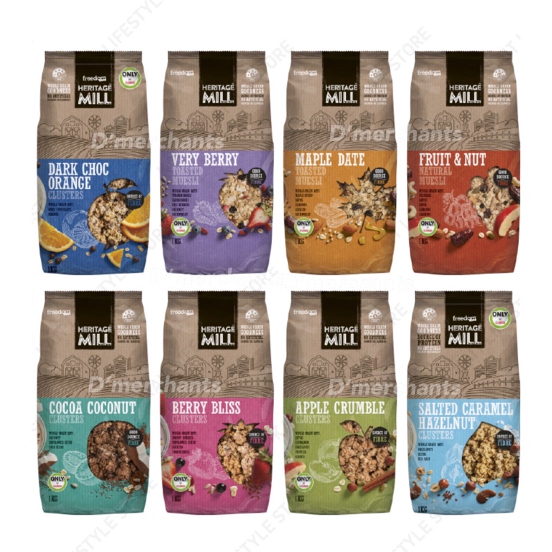 Heritage Mill Clusters Muesli Whole Grain Goodness Oat | 1kg | Shopee ...