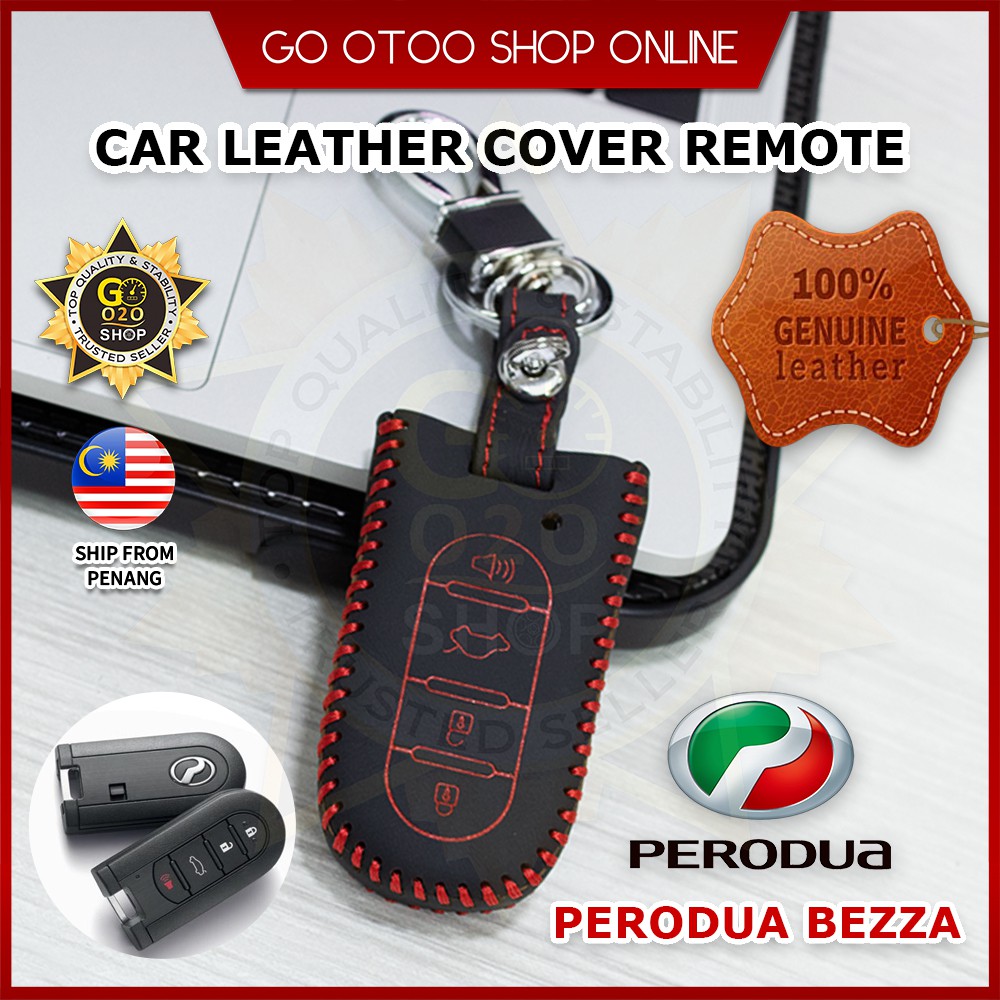 Perodua Bezza 4 Buttons Genuine Leather Smart Key Remote Case Cover ...
