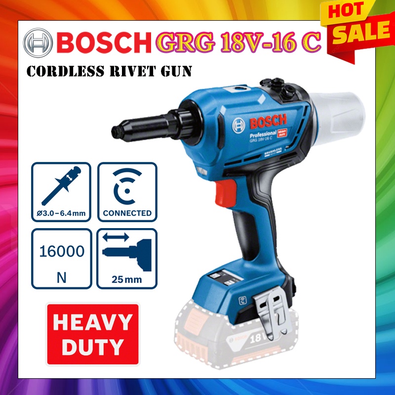 BOSCH GRG 18V-16 C SOLO PROFESSIONAL CORDLESS RIVET GUN GRG18V-16C | Shopee Malaysia