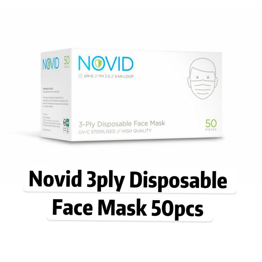 Malaysia Novid 3 - Ply Adult Disposable Face Mask 50 pcs Bundle Wrapped ...