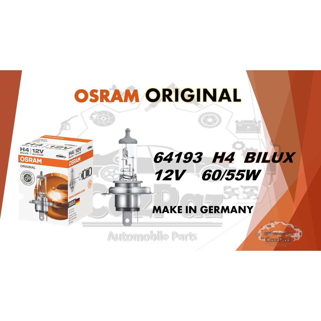 Osram Original Light Bulb (64193) H4 BILUX 12V 60/55W | Shopee Malaysia