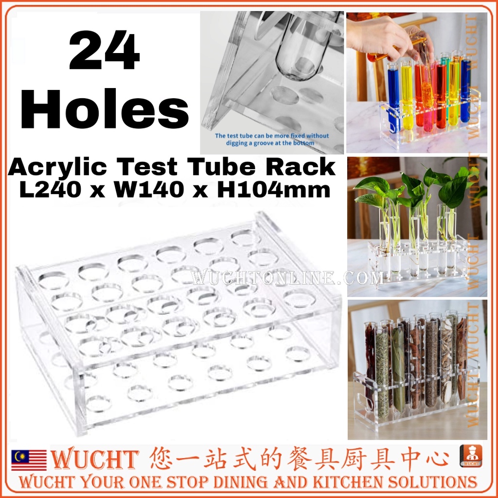 【WUCHT】24 Hole Acrylic Test Tiub Rack Test Tube Test Tube Shot Rack ...
