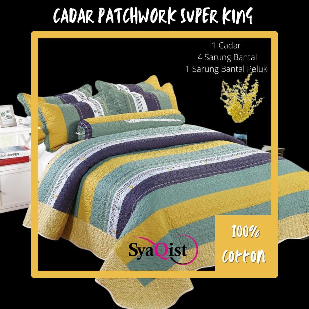 [ SYAQIST-NEW ARRIVAL!! ] CADAR SUPER KING PATCHWORK PRINTED 6IN1 ...