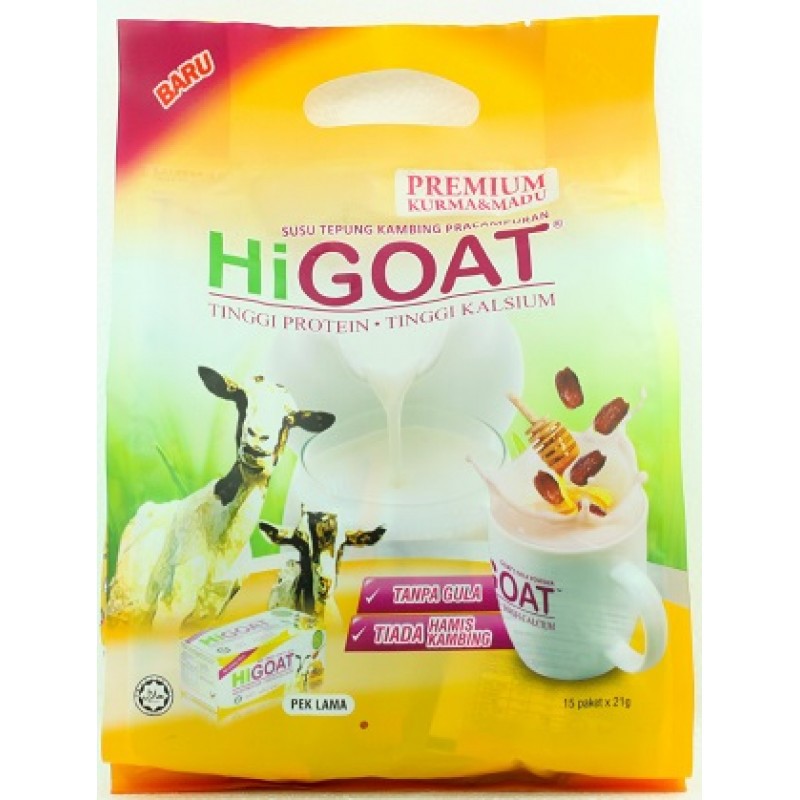 Susu Kambing Hi-Goat Premium dengan Madu dan Kurma(15pack x 21g ...