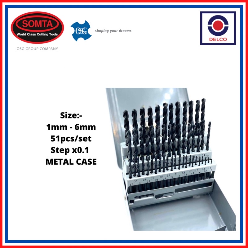 SOMTA DRILL BIT SET STRAIGHT SHANK JOBBER DRILL SETS | Shopee Malaysia