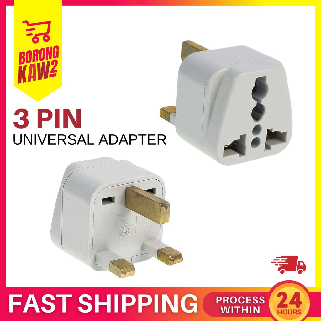3-Pin Universal Adapter Plug Head UK Malaysia China Plug Socket Adaptor ...