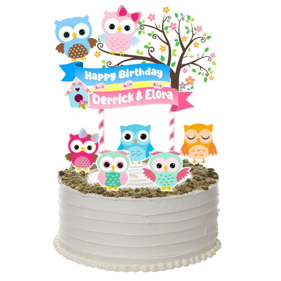 Cute Owl/Cute Owl Birthday Cake Topper/Birthday Cake Decoration ...