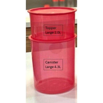 Tupperware Royal Red One Touch Large Set(2L+4.3L) | Shopee Malaysia
