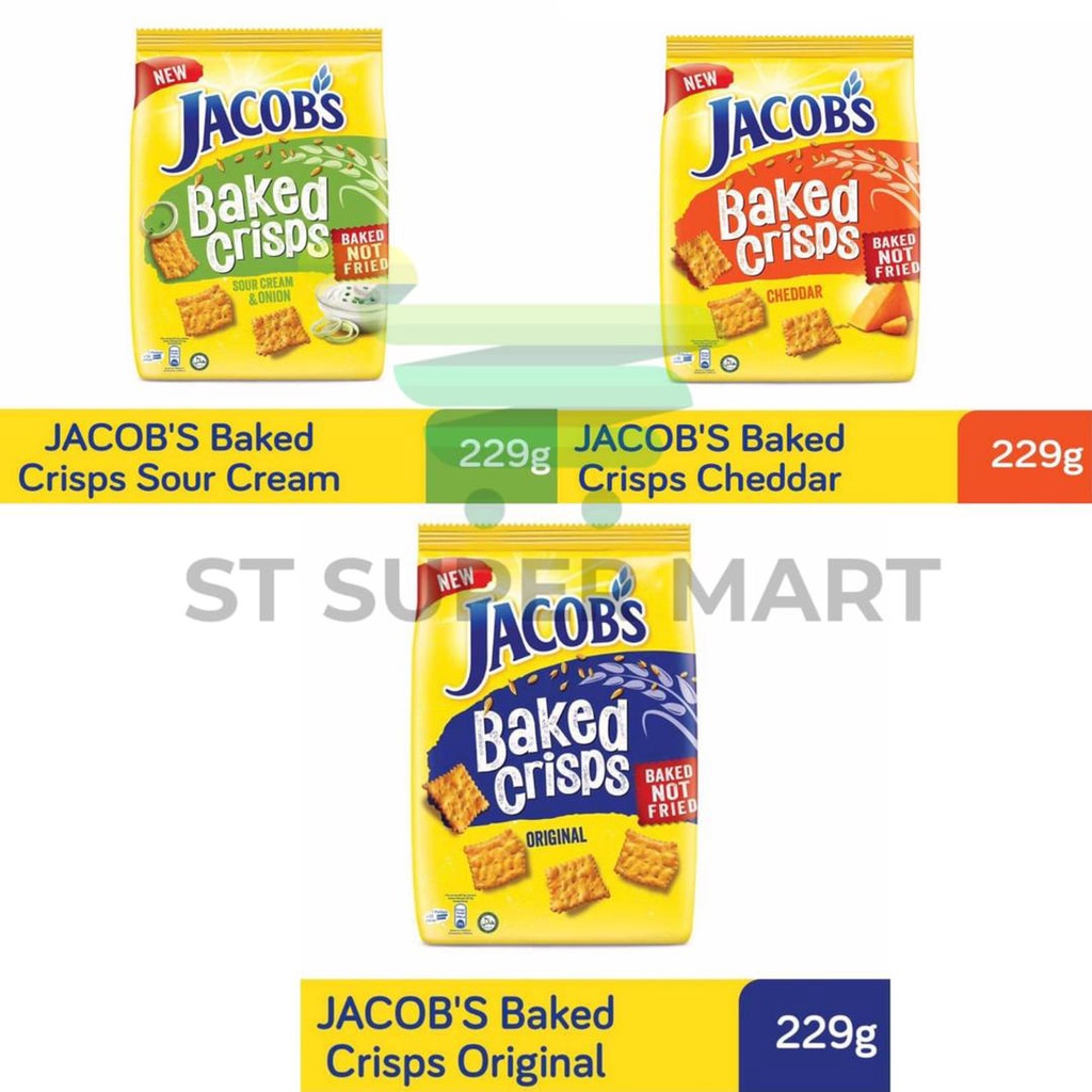 JACOBS Baked Crisps Original/Cheddar/ Sour Cream – 229g | Shopee Malaysia