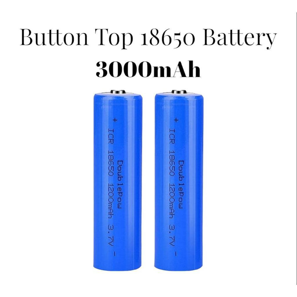 Battery 18650 Lithium Ion 3.7V [1200/ 2400/3000mAh] - Rechargeable/Flat & Button Top/Original ...