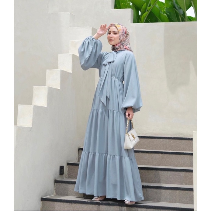 Gamis BLESIA RUFFLE MAXI MIDI DRESS Teenage Women/GAMIS RUFFLE Sleeve ...