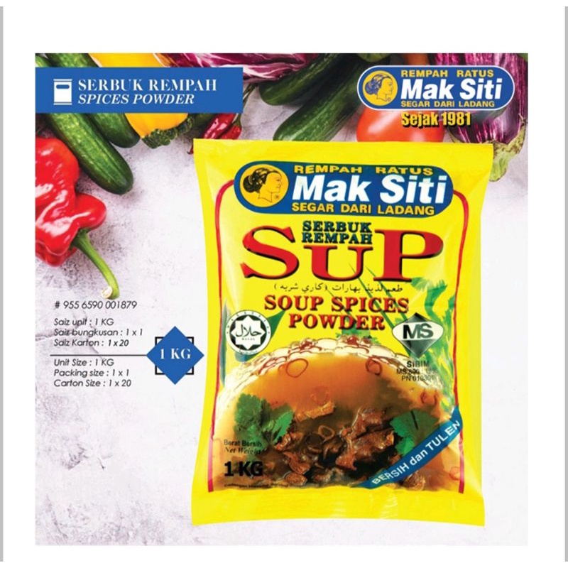 2026 Pasti Sedap Serbuk Rempah Sup Soup Spices Powder Bersih Tulen 1kg 250gram Rempah Ratus Mak ...