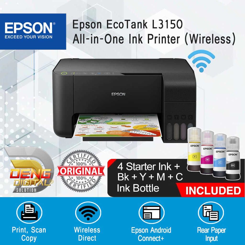 Epson L3150 Printer EcoTank All-in-One Ink Tank ( Print / Scan / Copy ...