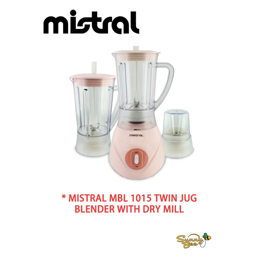 Mistral (Khind) MBL1015 Twin Jug Blender With Dry Mill Grinder(2 YEAR ...