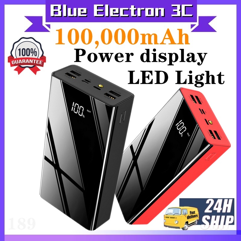 100000mAh Power bank Large-Capacity Mobile Powerbanks 4 Output Digital ...