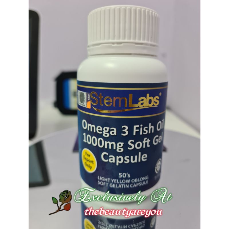 StemLabs Omega 3 Fish Oil 1000mg Soft Gel Capsule (100% Original) HALAL & KKM Certified | Shopee ...