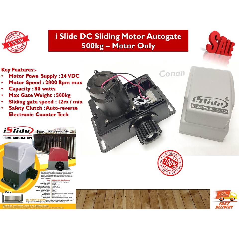 I Slide DC Sliding Autogate Motor Set for 500kg Gate - Motor Only ...