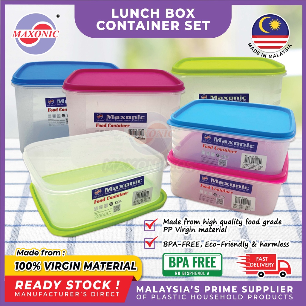 MAXONIC LIFEWARE 1.8/3.7/5.6L SQUARE FOOD CONTAINER | BPA FREE ...