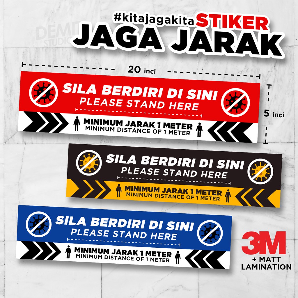 🔥Social Distancing Sticker (SILA BERDIRI DI SINI)🔥 | Shopee Malaysia