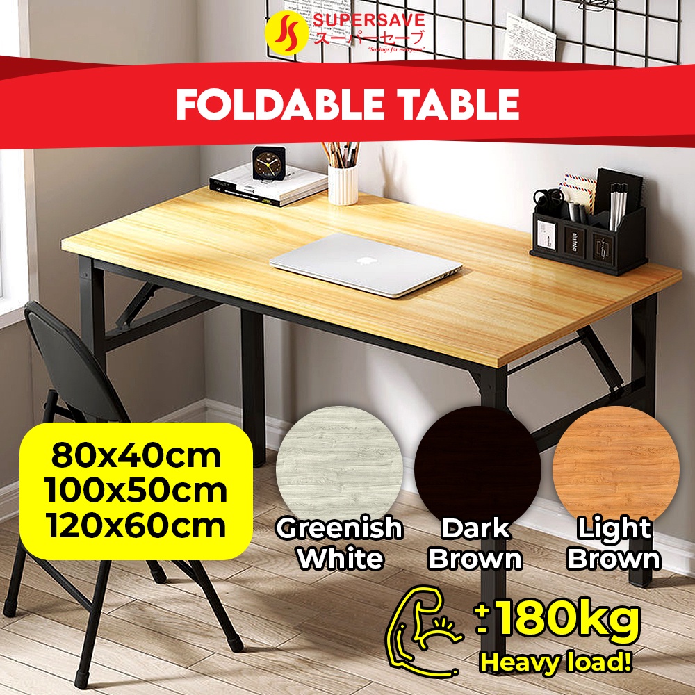 SUPERSAVE Foldable Banquet Table Durable Computer Desk Table ...