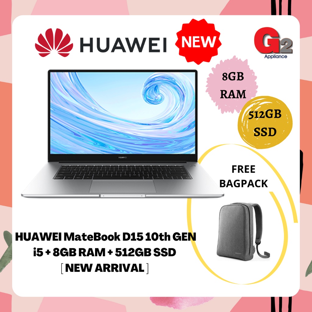 HUAWEI华为--电脑 MateBook D15 i5 10th GEN 8GB RAM + 512GB SSD [ NEW ARRIVAL ...