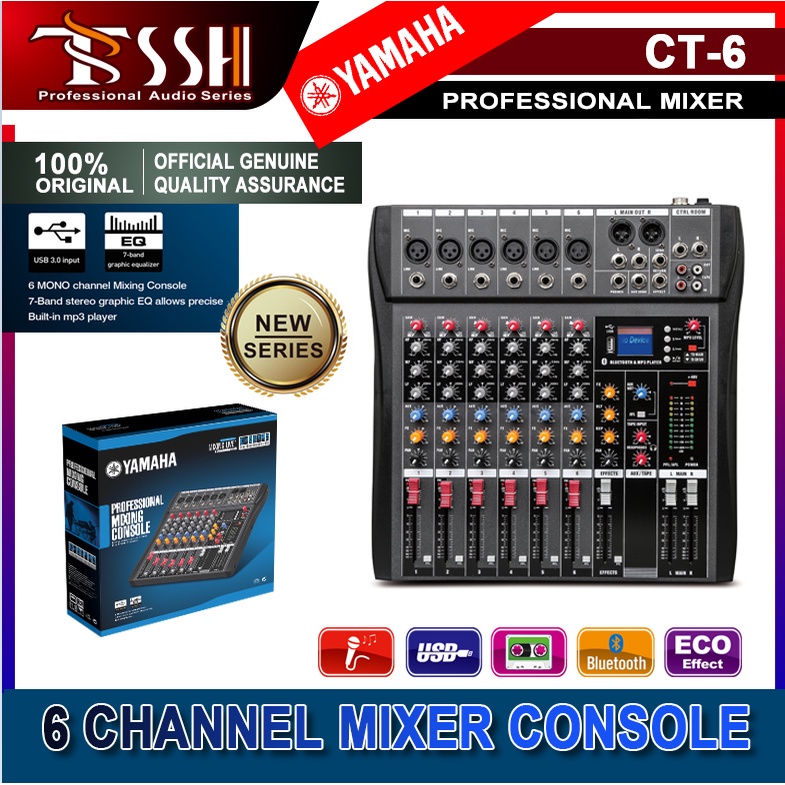YAMAHA CT-60S Series Stereo Mixer 6 Channel Bluetooth USB MP3 Audio ...