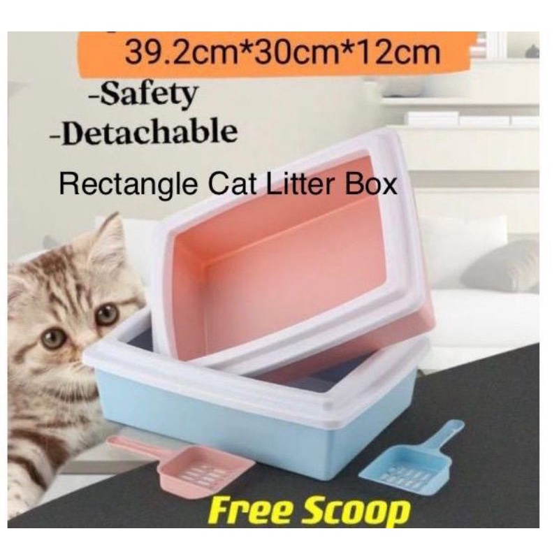 Cat Litter Box / Bekas Pasir Kucing FREE SCOOP | Shopee Malaysia