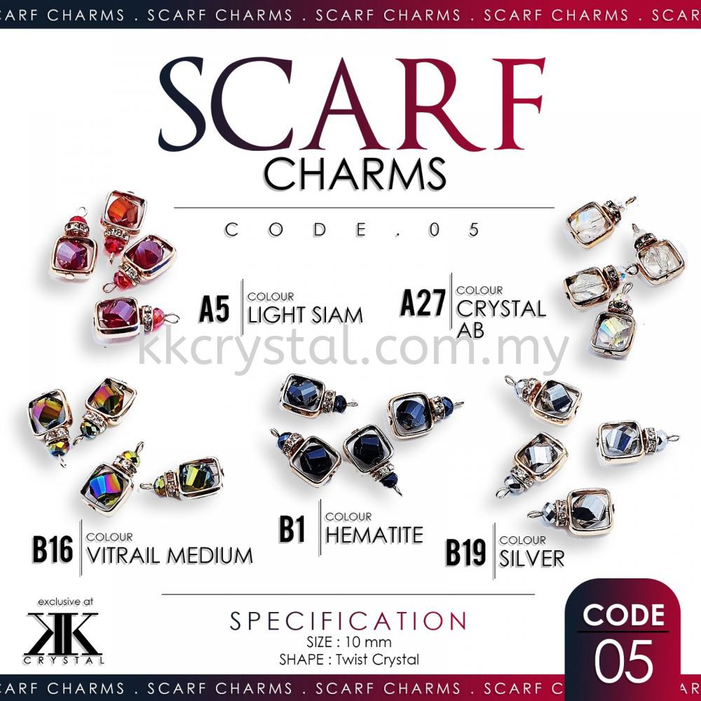 Scarf Charm, Code 05#, Twist Crystal, 10mm | Shopee Malaysia