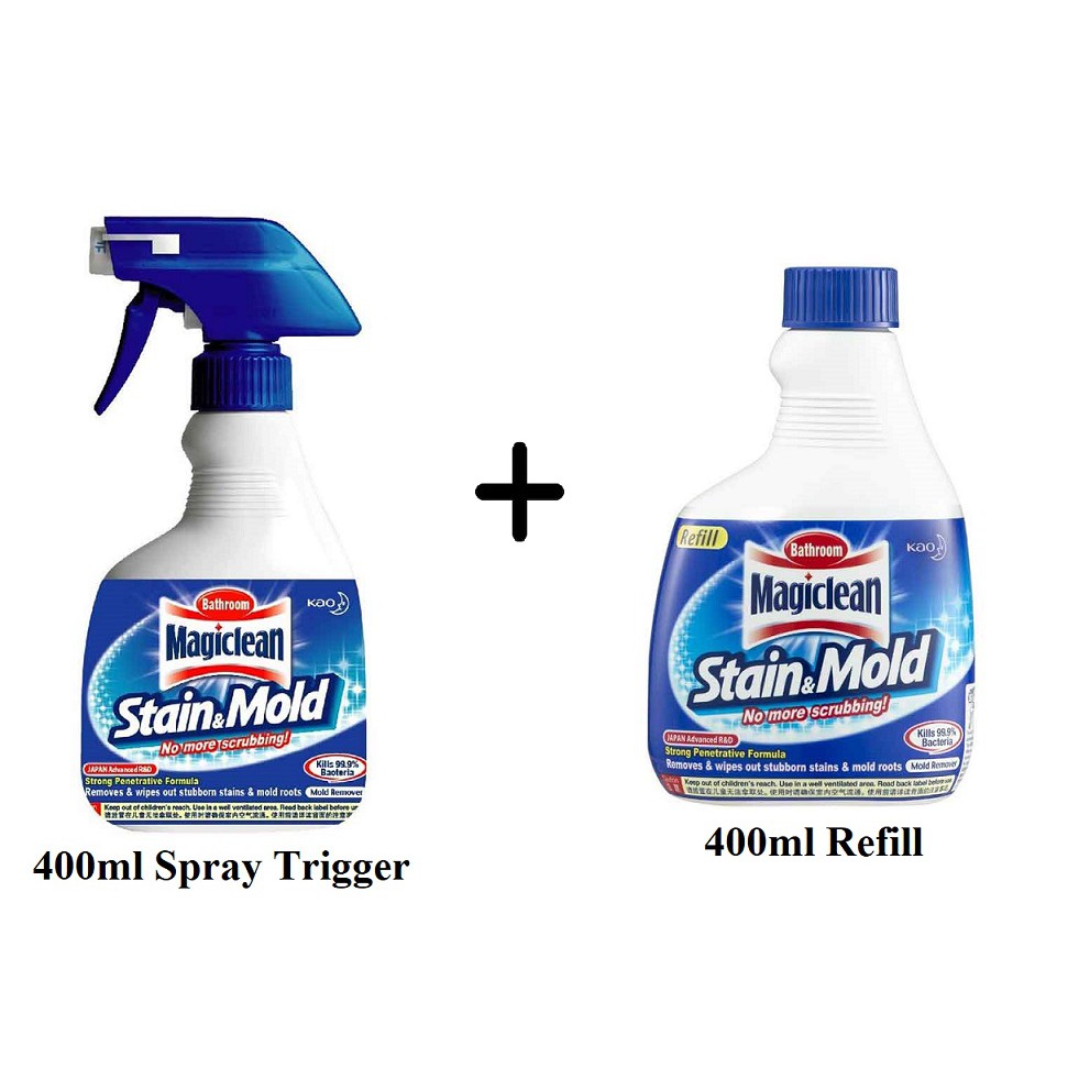 Kao Magiclean Stain & Mold Trigger Spray 400ml and Refill Dirt Toilet Remover | Shopee Malaysia