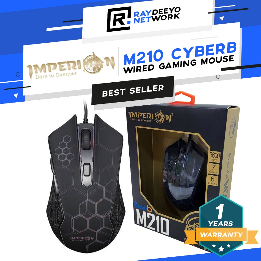 IMPERION M210 CyberB Gaming Mouse [3600DPI/6 Buttons/7 Colours ...